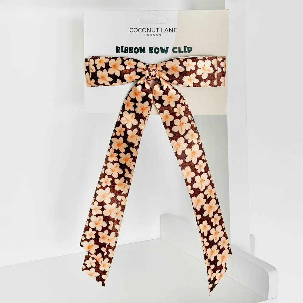Ribbon Bow Clip - Safari Bloom – Coconut Lane