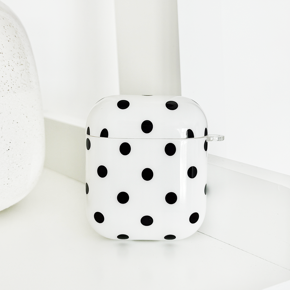 Airpods Case - White Polka Dot | Earphone Cases | Coconut Lane