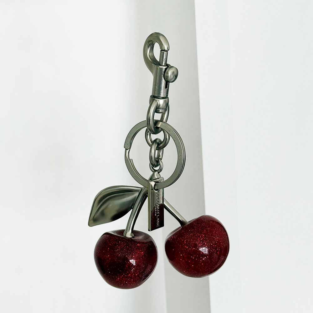 Cherry Bag Charm - Silver | Keyrings | Coconut Lane