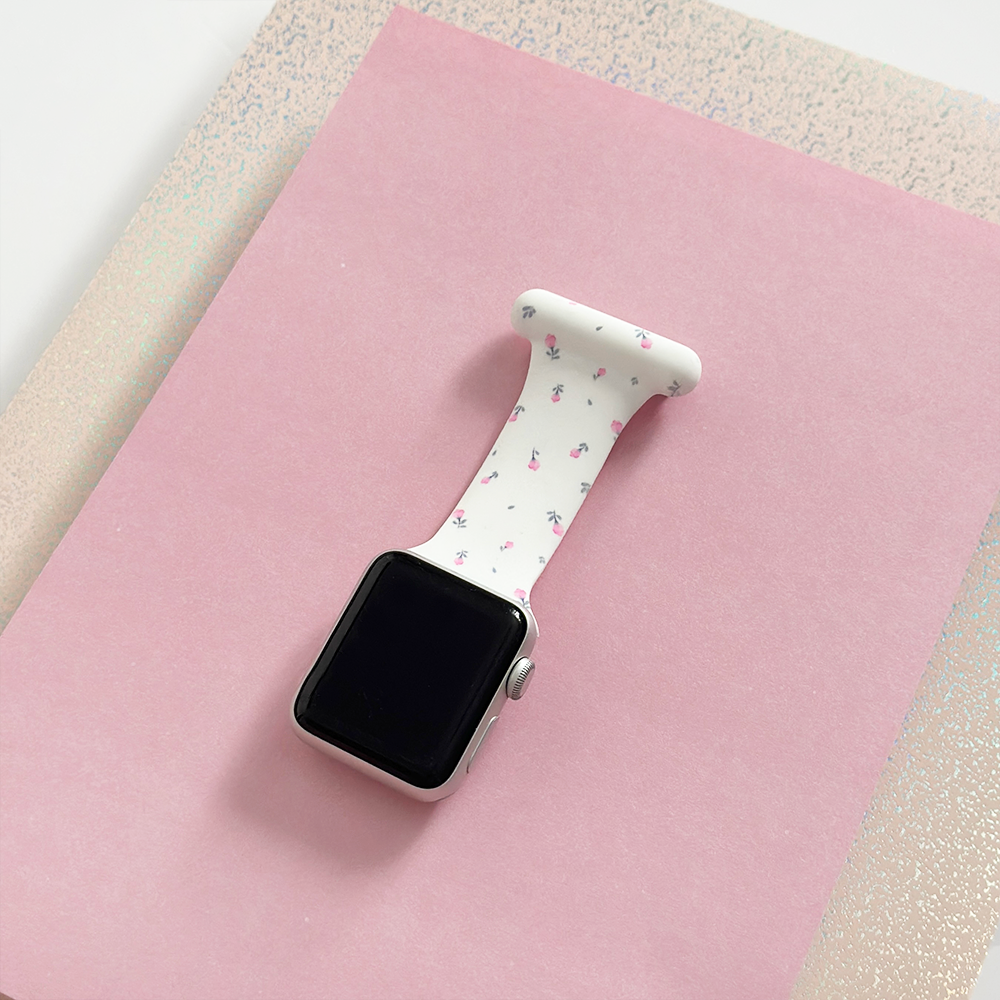 Apple Watch Clip-on Fob Strap - Ditsy Floral White – Coconut Lane