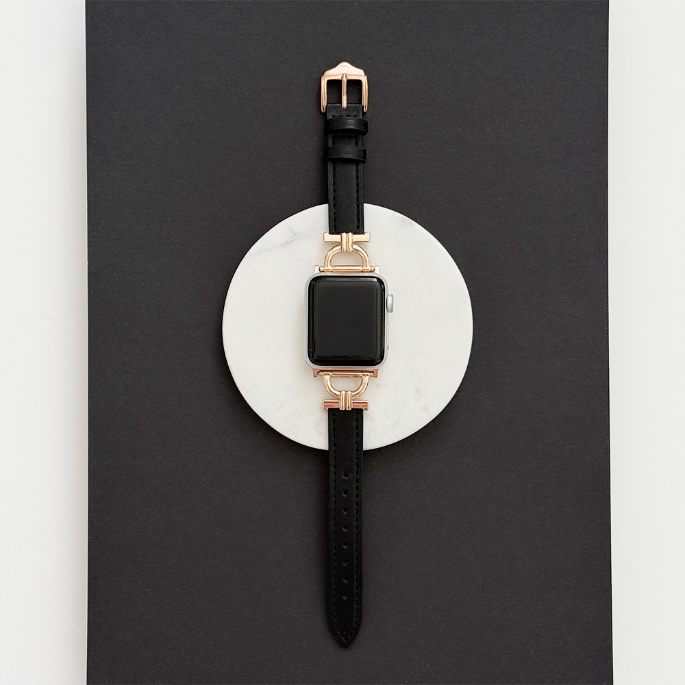 Vegan PU Leather Apple Watch Strap - Kohl Black | Coconut Lane